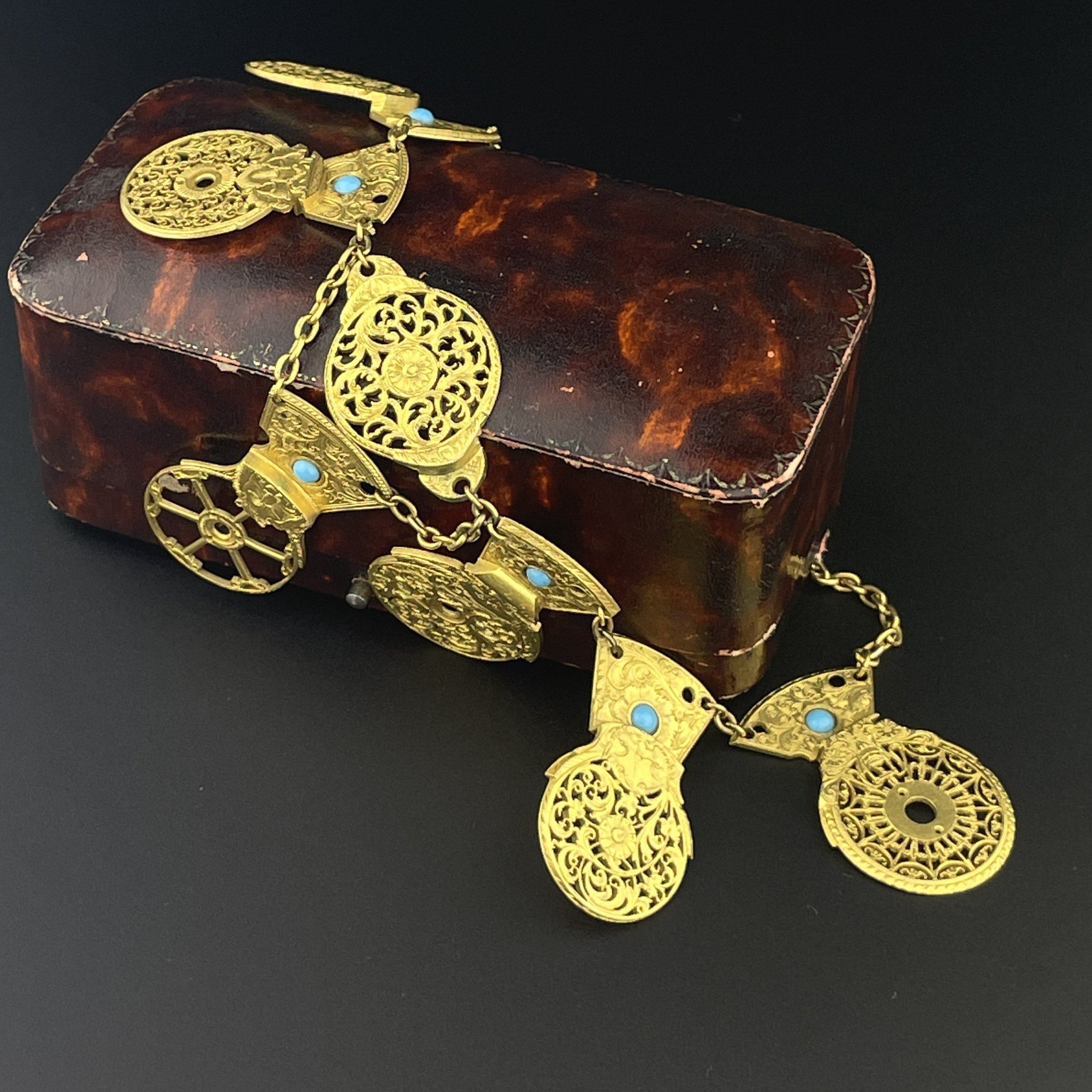 Victorian Verge Fusee Georgian Watch Cock Turquoise Necklace – Boylerpf