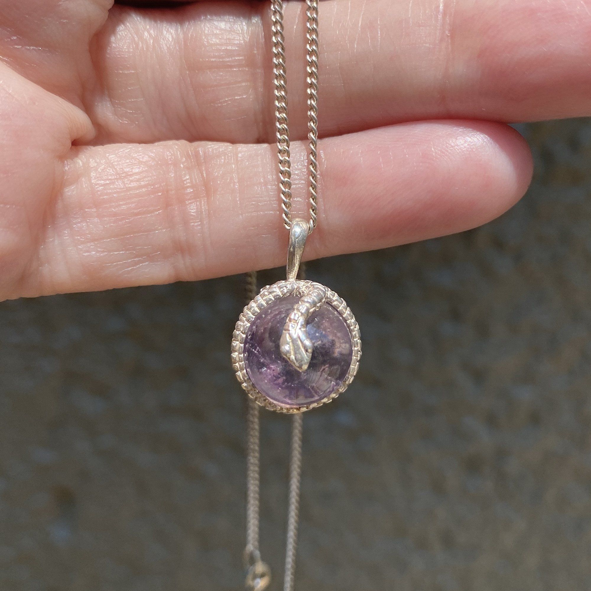 Art Deco Style Amethyst Orb Snake Pendant Necklace – Boylerpf