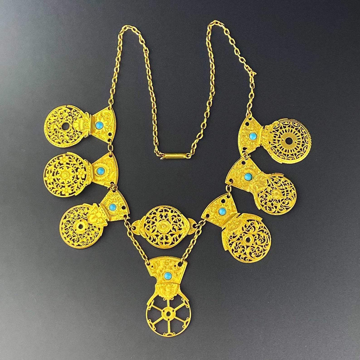 Victorian Verge Fusee Georgian Watch Cock Turquoise Necklace – Boylerpf